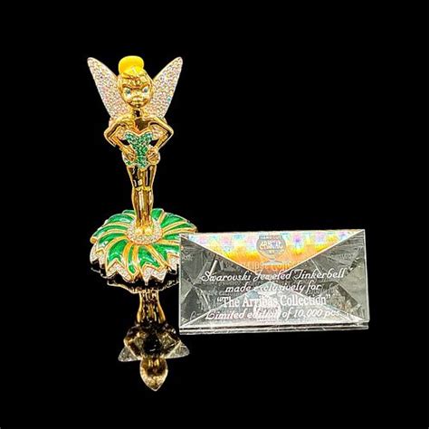 2pc Arribas Brothers Figurine Tinker Bell With Sign Plaque Sold At
