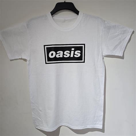 Oasis T Shirt White Mens Fit Size Medium Black Depop