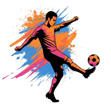 Silhouette Colorful Soccer Player Football P Soccer Football Png
