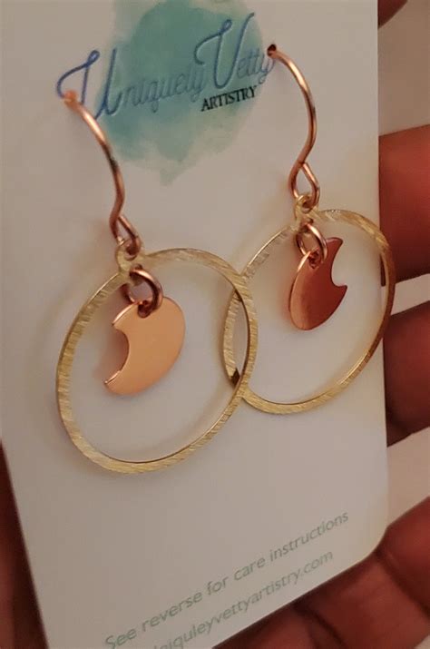 Mixed Metal Framed Cresent Moons Brass And Copper Uniquely Vetty Artistry