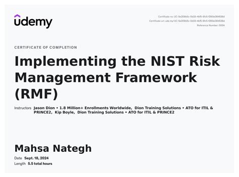 Mahsa Nategh On Linkedin I Have Completed The Implementing The Nist