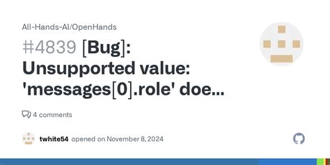 Bug Unsupported Value Messages 0 Role Does Not Support System