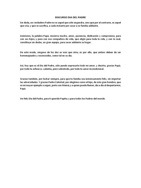 Discurso Dia Del Padre Pdf Ocio