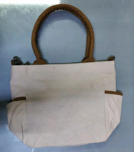 Loop Handle Handled Plain Canvas Handbag Sizedimension 12x10 Inch