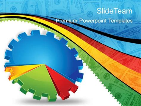 Growth Creative Bar Graphs Powerpoint Templates Gear Pie Chart Business