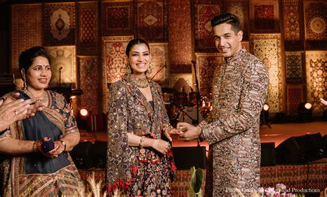 This Couple Embraced Grandeur With A Stunning Red White And Gold