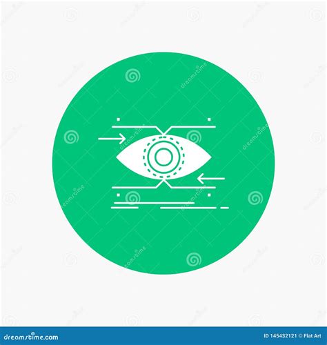 Attention Eye Focus Looking Vision White Glyph Icon In Circle