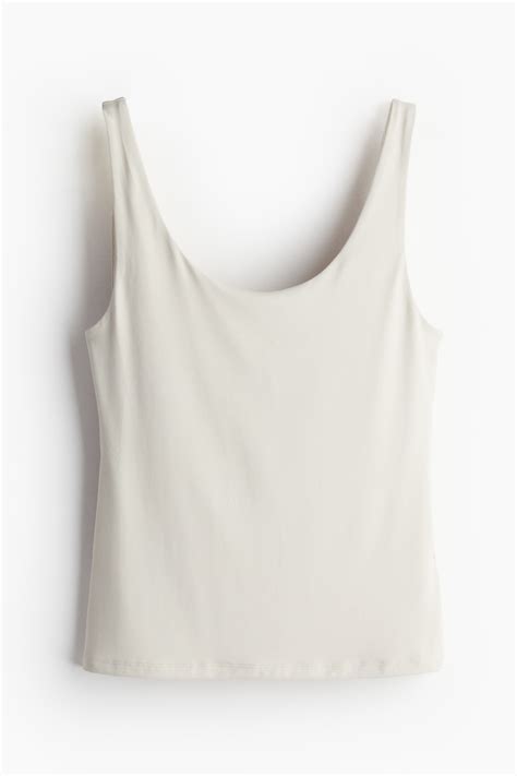 Microfiber Tank Top Pale Beige Ladies Handm Us