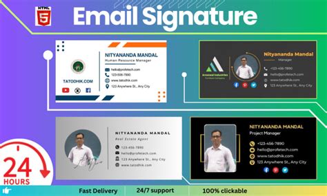 Design A Responsive And Clickable Html Email Signature By Arinsm Fiverr