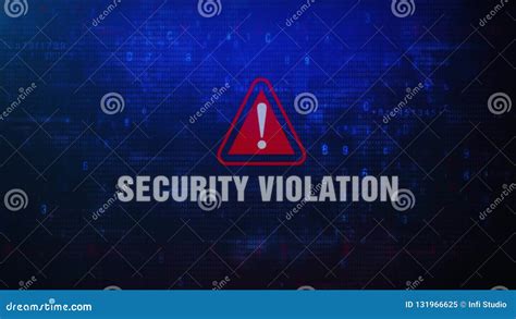 Security Violation Alert Warning Error Message Blinking On Screen Stock Video Video Of