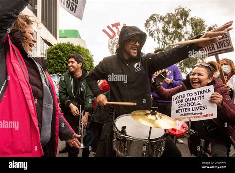 Demonstrators Outside The Lausd Building In Downtown Los Angeles