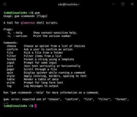 Gum Tool For Glamorous Shell Scripts Linuxlinks