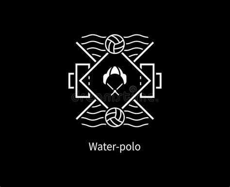 Jogos Olímpicos Do Polo Aquático Pictogram Paris Logo Preto E Branco Ilustração do Vetor