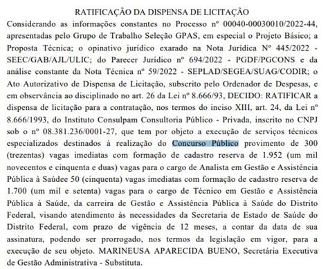 Concurso SES DF Instituto Consulpam é a banca 4 002 vagas