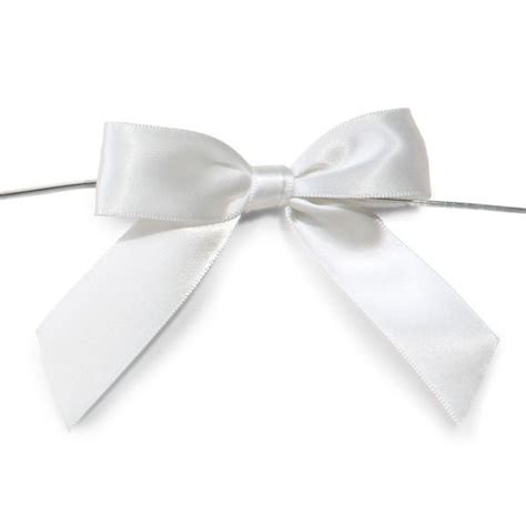 Pre Tied Satin Bows 78 Inch 12 Piece White