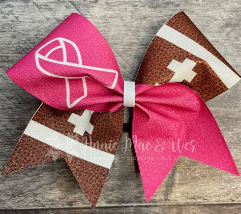 Glitter Pink Football Breast Cancer October Custom Cheer Bows Artofit