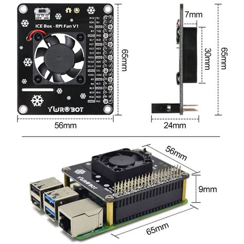 Купить Активная система охлаждения Raspberry Pi Gpio Cooling Fan Expansion Board With Led с