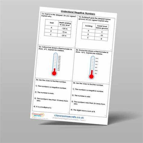 Understand Negative Numbers Reasoning And Problem Solving Resource Classroom Secrets