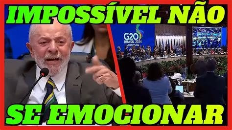 Presidente Lula faz discurso emocionante no G20 e é OVACIONADO de pé