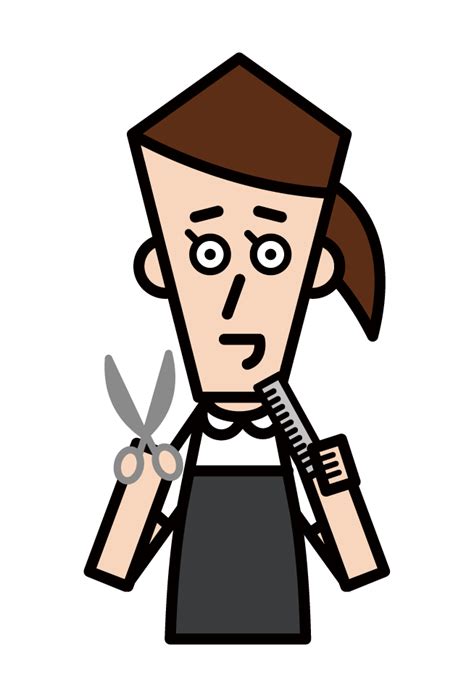 미용사의 삽화 여성 무료 일러스트 소재집 Kukukeke