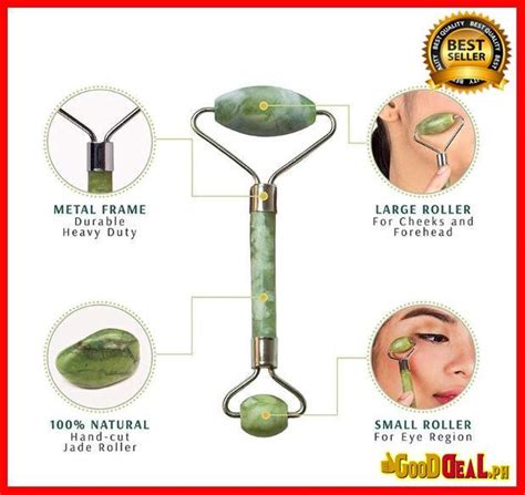 Double Head Facial Massage Tool Jade Roller Slimming Body Neck Natural
