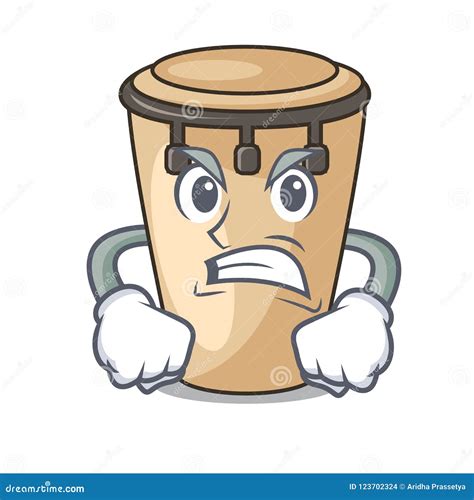 Estilo Irritado Dos Desenhos Animados Da Mascote Do Conga Ilustração do Vetor Ilustração de