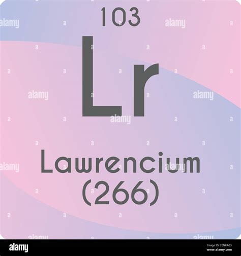 Lr Lawrencium Actinoid Chemical Element Vector Illustration Diagram