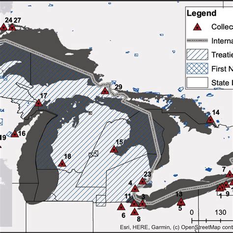 Geographical Distribution Of Walleye Spawning Stock Collection Sites Download Scientific