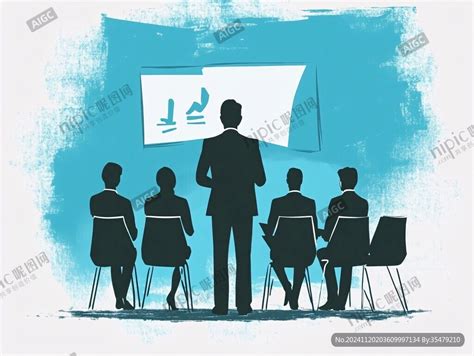 Ai创作图会议插画 蓝色培训会议主题 培训讲课 会议培训 职业经理研讨会 职场培训 企业培训 培训演讲讲座 讲座培训 培训会议 辅导讲座 领导培训 管理培训 培训讲师讲座 开会展板nipic