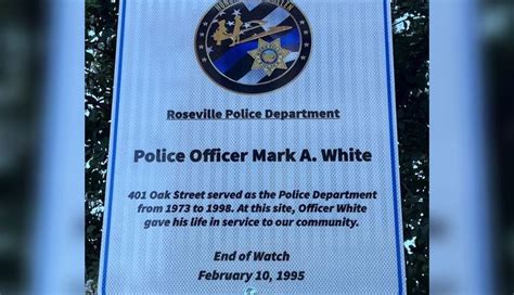 Roseville Pd Memorialize Officer Killed At Former Police Station