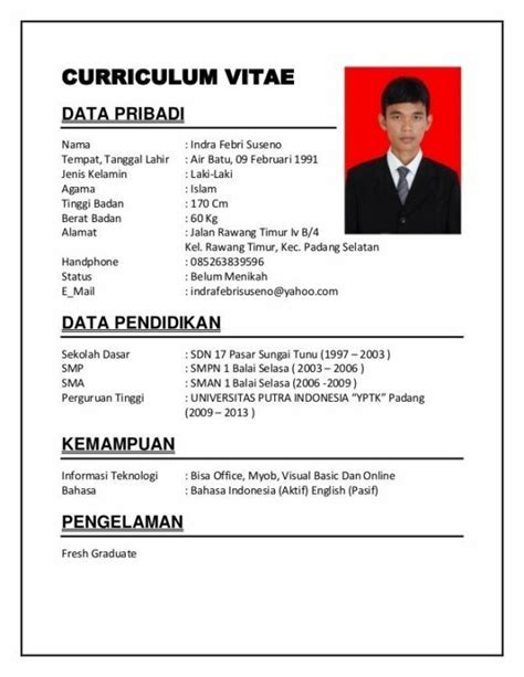 Detail Contoh Cv Data Diri Koleksi Nomer 6
