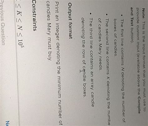 Note This Is The Input Format That You Must StudyX