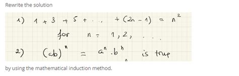 solved rewrite the solution 1 1 3 5 ⋅ 2n−1 n2 for n 1 2