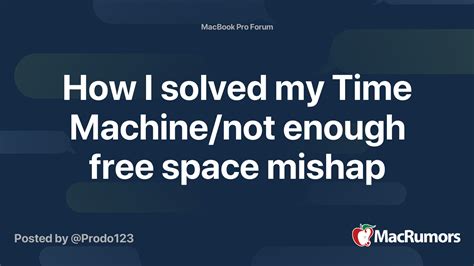 How I Solved My Time Machine Not Enough Free Space Mishap Macrumors Forums