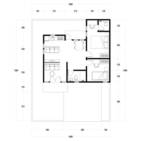 Floor Plan Blueprint Figure Of The Jotting Sketch Of The Construction