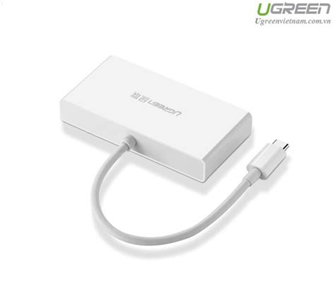 Cổng chuyển đổi USB Type c ra bộ chia USB 3 0 và VGA cao cấp Ugreen 40375