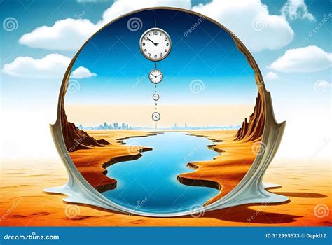 A Clock With Global Warming Effects Concept Stock Illustration