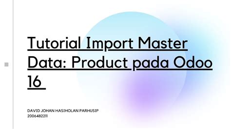 Tutorial Import Master Data Product Pada Odoo 16 Youtube