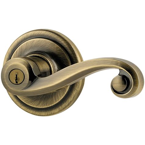 Kwikset Signature Lido Traditional Antique Brass Universal Keyed Entry