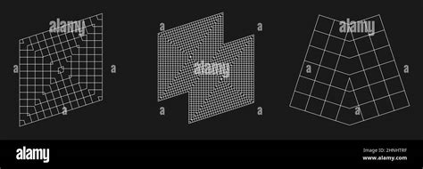 Geometric Grid Mesh In Abstract Mirrored Form Lattice Grating