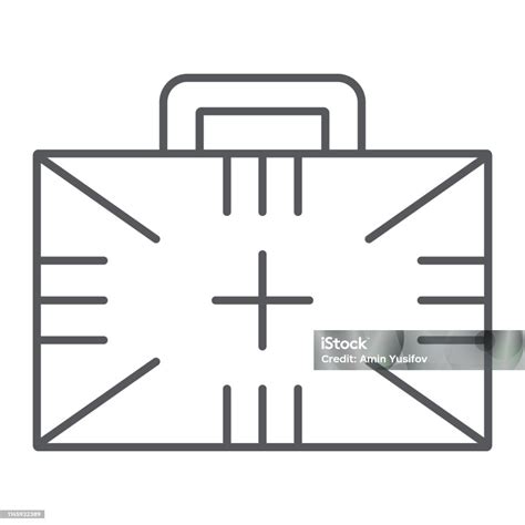 Ehbokit Dunne Lijn Icoon Doos En Noodgevallen Medische Case Sign Vector