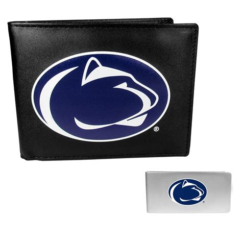 Penn State Nittany Lions Leather Bi Fold Wallet And Money Clip Sports