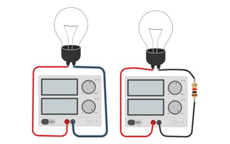 Circuit Design Lâmpada E Fonte Com E Sem Resistor Tinkercad