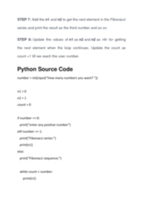 SOLUTION Python Program To Print Fibonacci Series Studypool