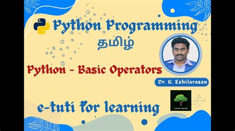 7 Python Operators Tamil Youtube