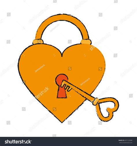 Heart Padlock Draw Illustration Stock Vector Royalty Free Shutterstock