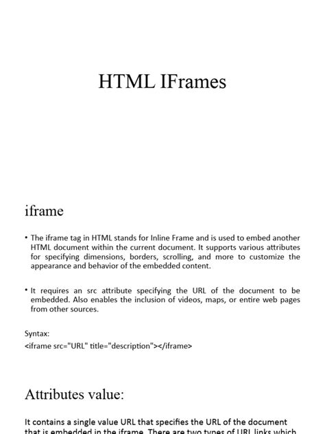 4 Html Iframes And Link Pdf