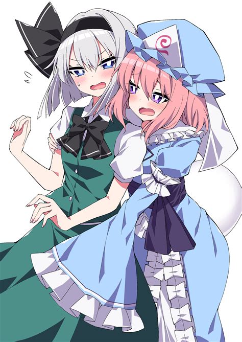 Konpaku Youmu Saigyouji Yuyuko And Konpaku Youmu Touhou Drawn By