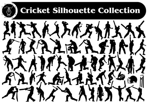 Cricket Player Silhouettes Vector Bundle Graphic By Adopik · Creative