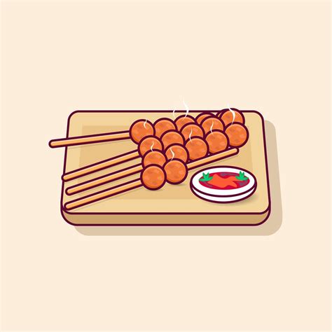 Bakso Bakar Or Grilled Meatball With Sauce 15777471 Vector Art At Vecteezy